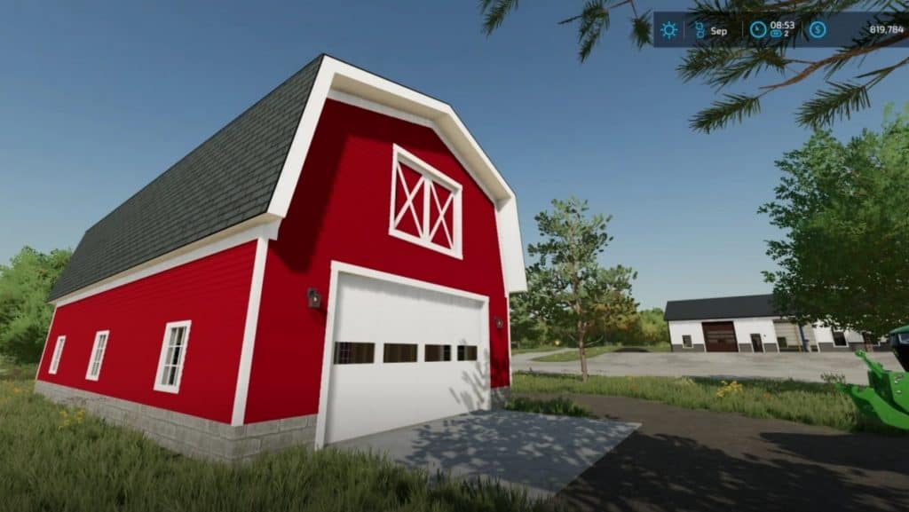 FS22 24x48 Gambrel Barn v1.0.0.0 - FS 22 Objects Mod Download