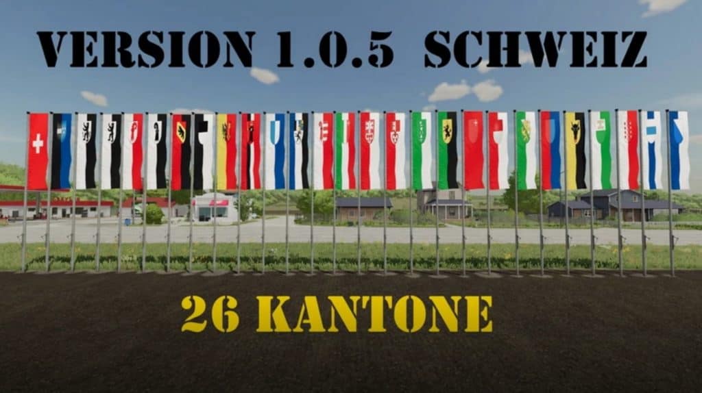 FS22 Flag set v1.0.5 - Farming simulator 19 / 17 / 15 Mod