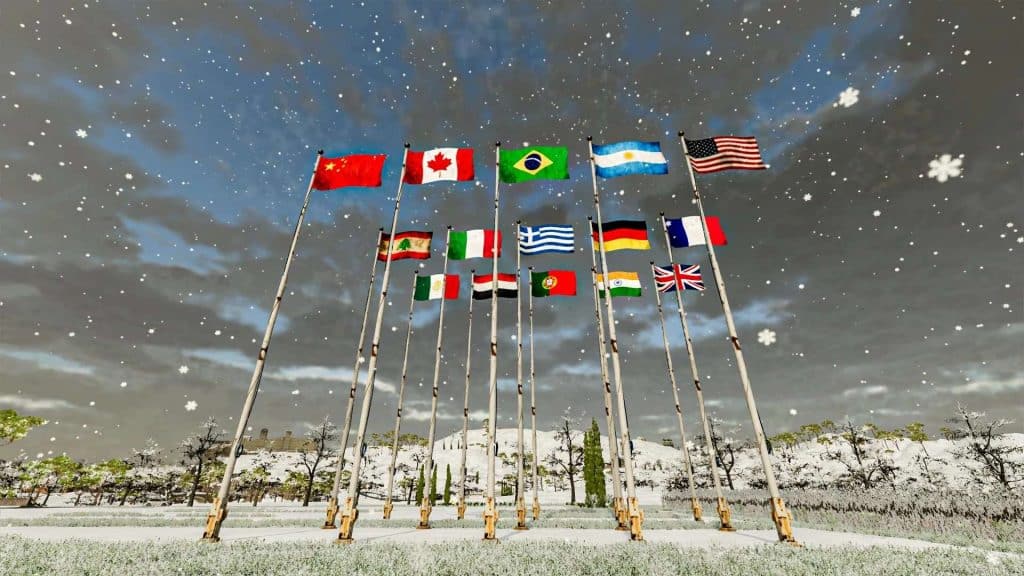 FS22 International Flags Pack V1.0 - FS 22 Objects Mod Download