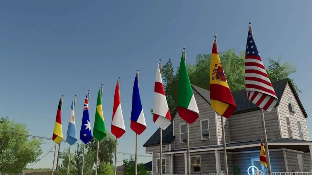 FS22 Flags Nations v1.0 - FS 22 Objects Mod Download