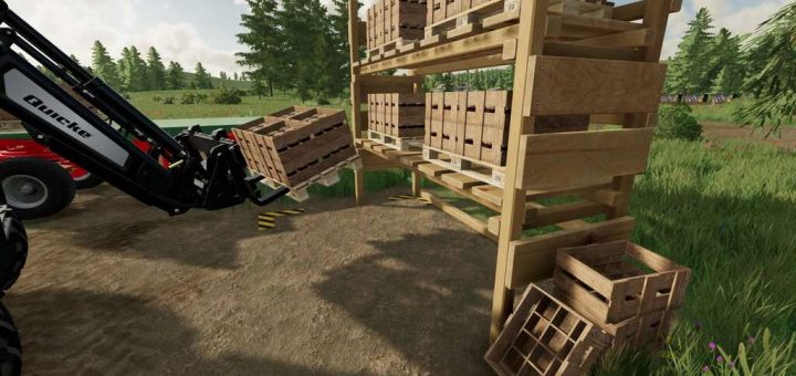 FS22 Wood Beams and Pallet v1.0 - FS 22 Objects Mod Download