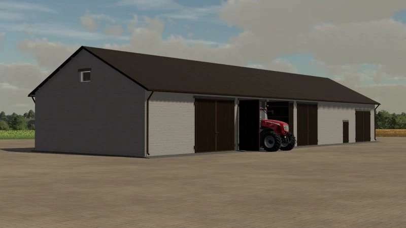 FS22 Big Garage 37×12 v1.0 - FS 22 Objects Mod Download