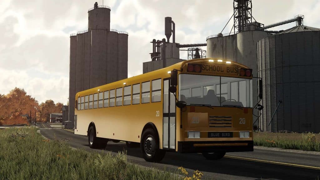 FS22 Blue Bird School Bus V1.0 - FS 22 Vehicles Mod Download