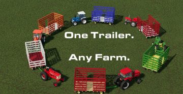 FS22 John Deere Wooden Thrower Rack V1.0 - FS 22 Trailers Mod Download