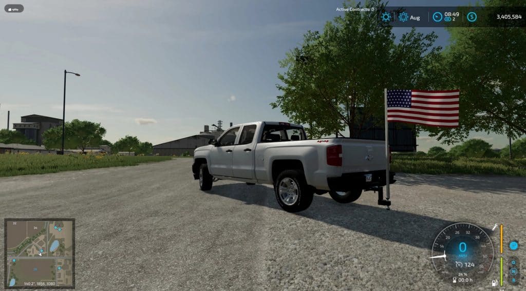 FS22 American Hitch Mount Flag v1.0 - FS 22 Objects Mod Download