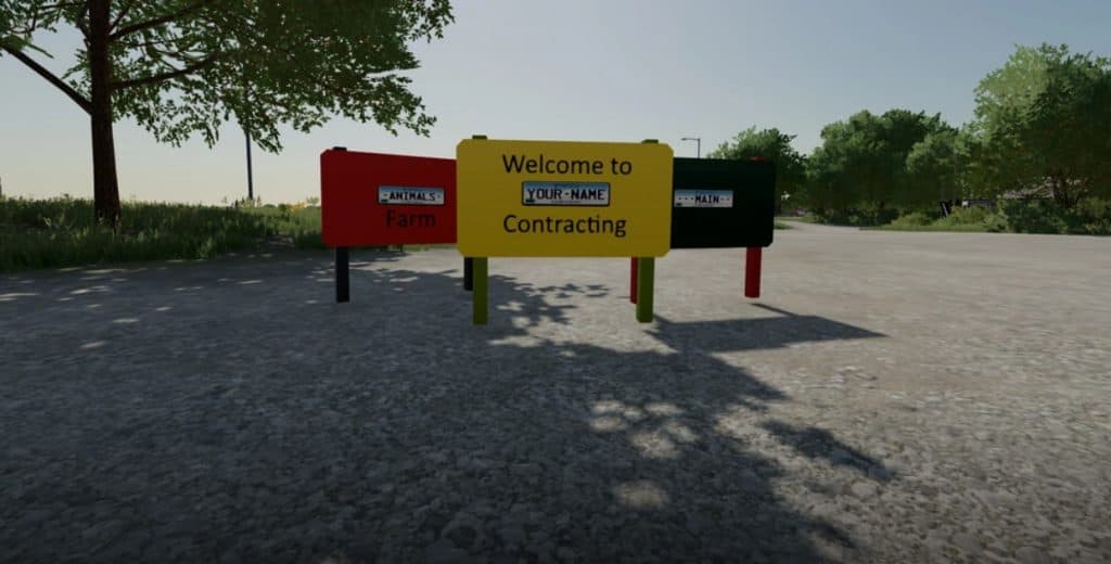 FS22 Customizable Farm Sign v1.0. - FS 22 Objects Mod Download