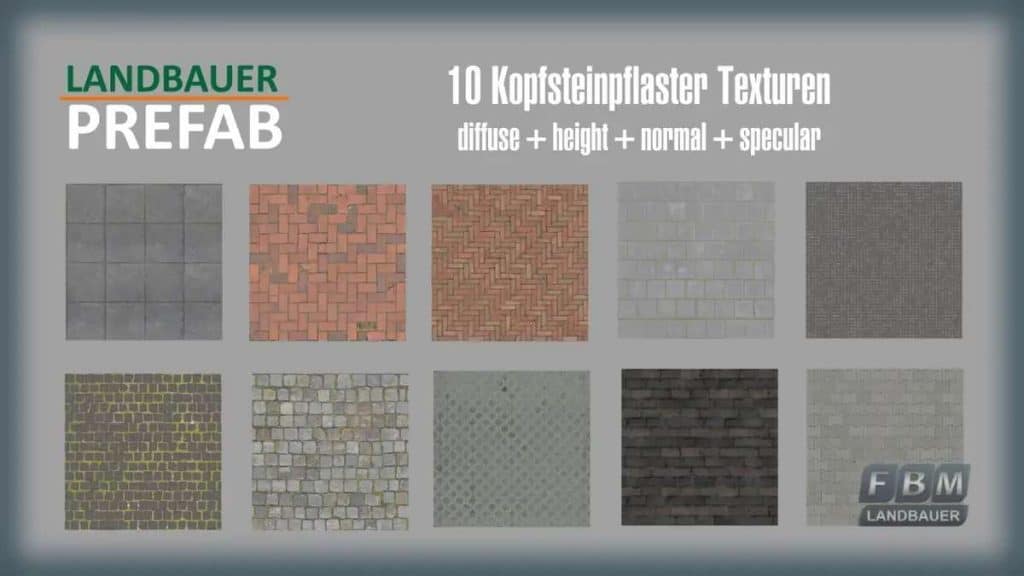 FS22 Landbauer Paving Stones v1.0 - FS 22 Prefab Mod Download
