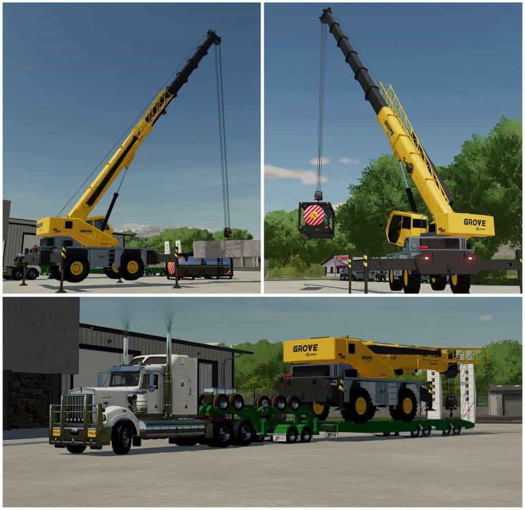 FS22 Grove GRT 655 Rough Terrain Crane v1.0 - FS 22 Forklifts ...