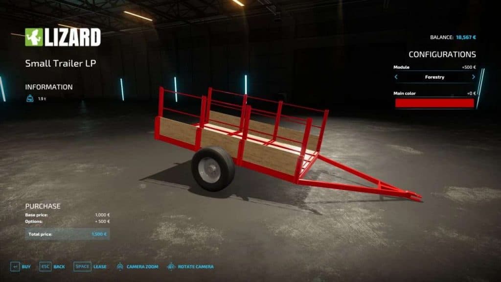 FS22 Wood Trailer v1.0 - FS 22 Trailers Mod Download