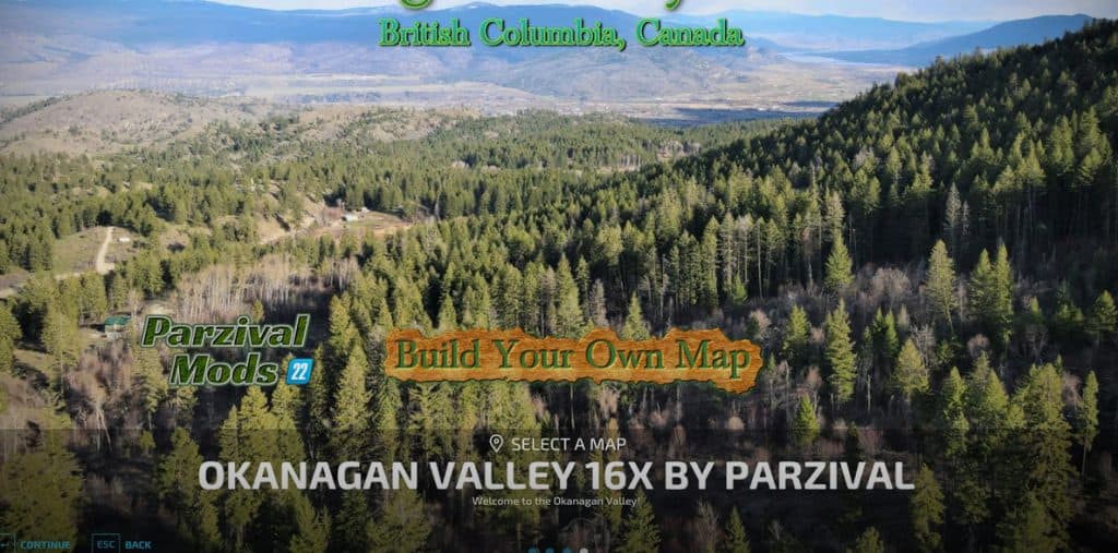 FS22 Okanagan Valley 16 km Oliver BC, Canada v1.2 - FS 22 Maps Mod Download