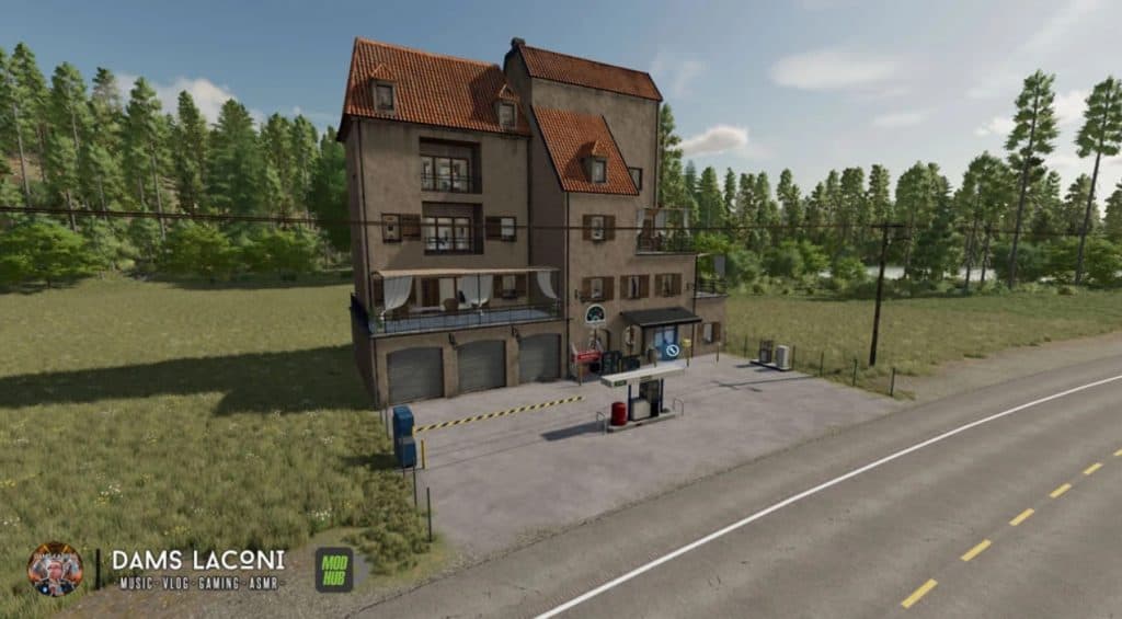 FS22 French City Gas Station v1.0 - FS 22 Objects Mod Download