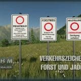 FS22 Traffic Signs Forest And Hunting v1.0 - FS 22 Objects Mod Download