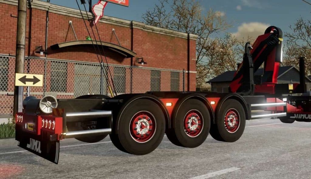 FS22 HOOK TRAILER WITH CRANE Fixed v1.0 - FS 22 Trailers Mod Download