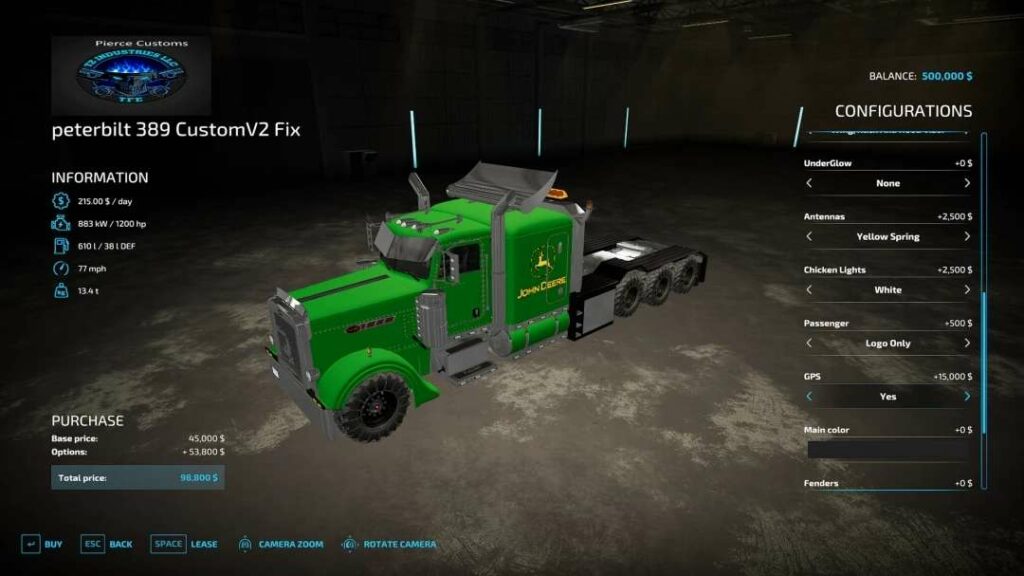 PeterBilt 389 Super v2 (3) - Farming simulator 19 / 17 / 15 Mod