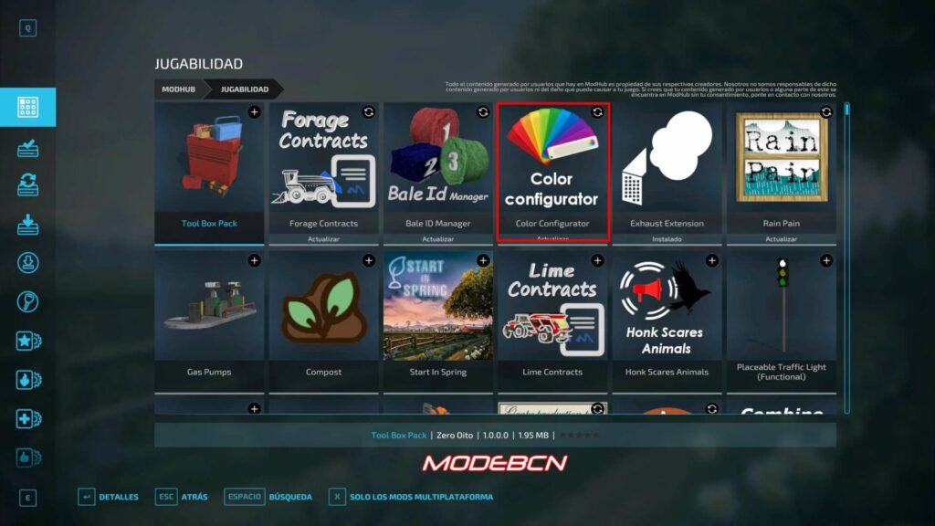 FS22 Color Configurator ESPANOL v1.5 - FS 22 Other Mod Download