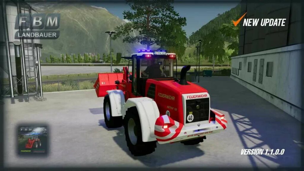 FS22 Fire Brigade Wheel Loader v1.1 - FS 22 Tractors Mod Download