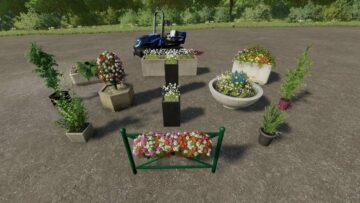 FS22 Flower Pots Pack v1.1 - FS 22 Objects Mod Download