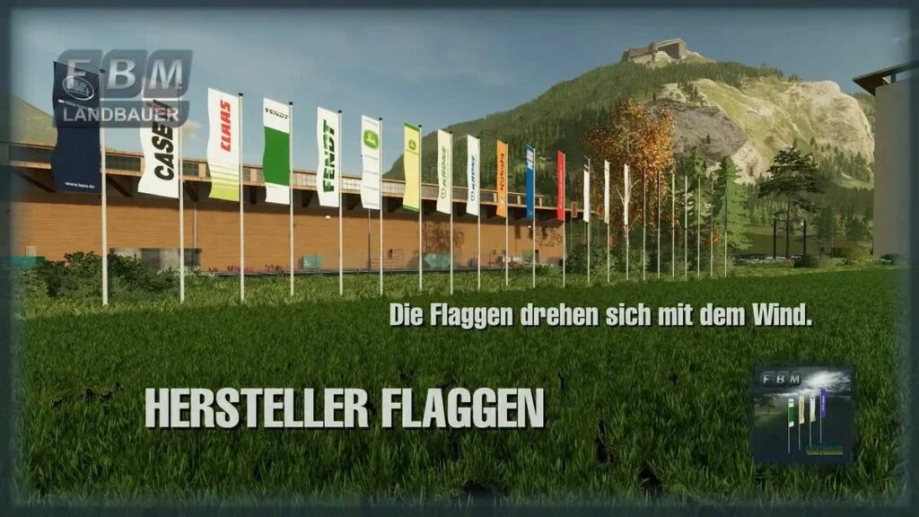 FS22 Manufacturer Flags v1 (2) - Farming simulator 19 / 17 / 15 Mod