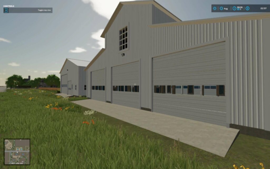 FS22 White Michigan Farm Building Pack v1.0 - FS 22 Objects Mod Download