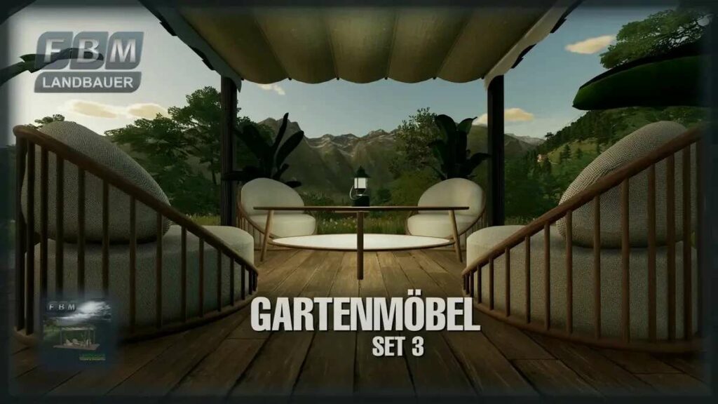 FS22 Garden Furniture Set 3 v1.0 (2) - Farming simulator 19 / 17 / 15 Mod