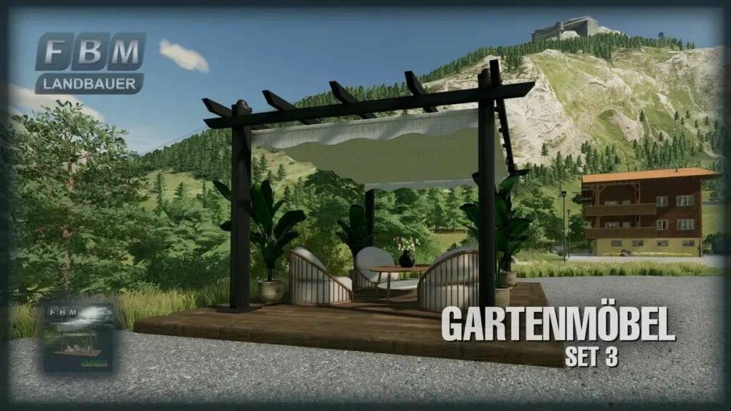 FS22 Garden Furniture Set 3 v1.0 (7) - Farming simulator 19 / 17 / 15 Mod