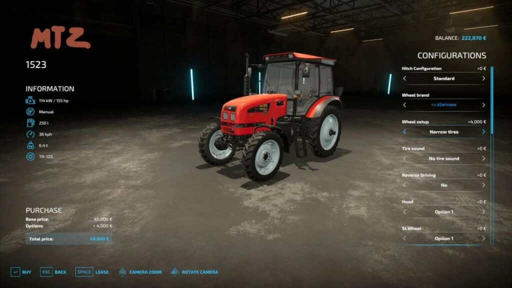 FS22 Belarus MTZ 1523 v1 (3) - Farming simulator 19 / 17 / 15 Mod