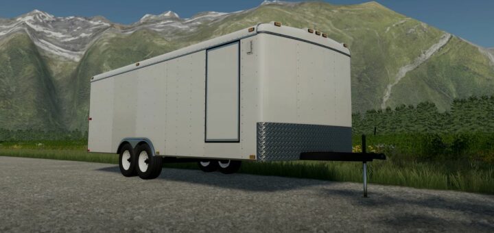 FS22 20FT Enclosed Trailer v1.1 - FS 22 Trailers Mod Download