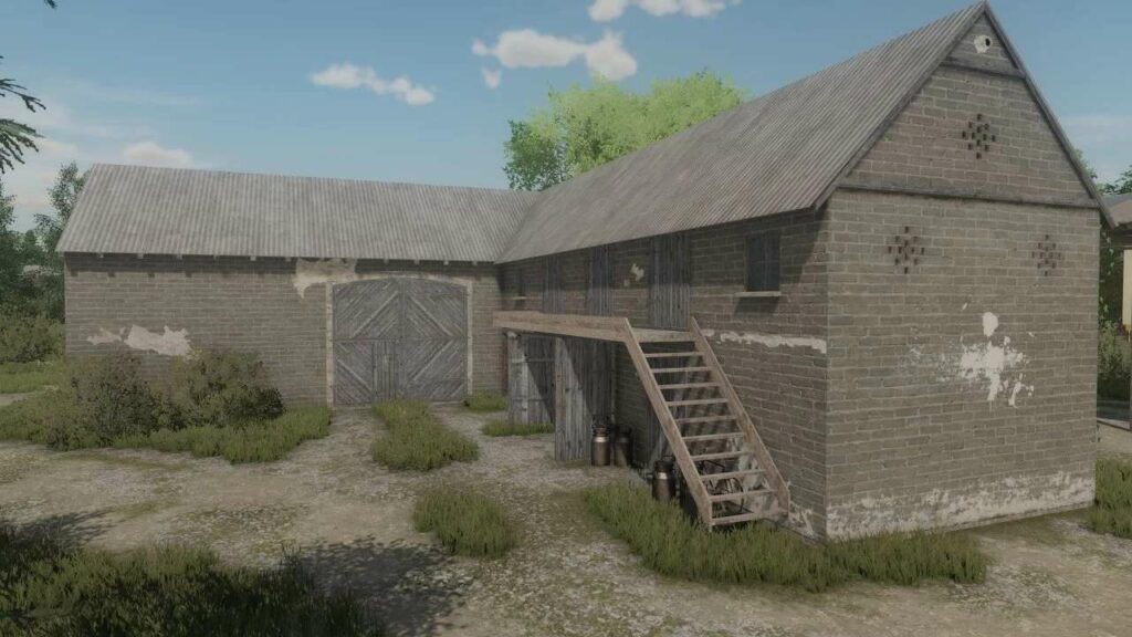 FS22 Brick farm building with cows v1.0 - FS 22 Objects Mod Download