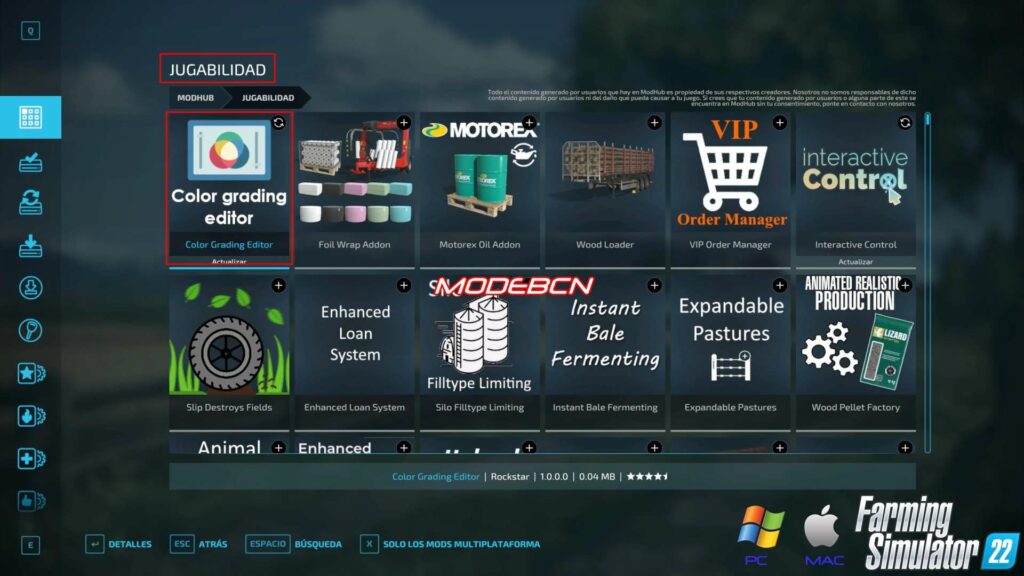 FS22 Color Grading Editor ESPANOL V1 (2) - Farming simulator 19 / 17 ...