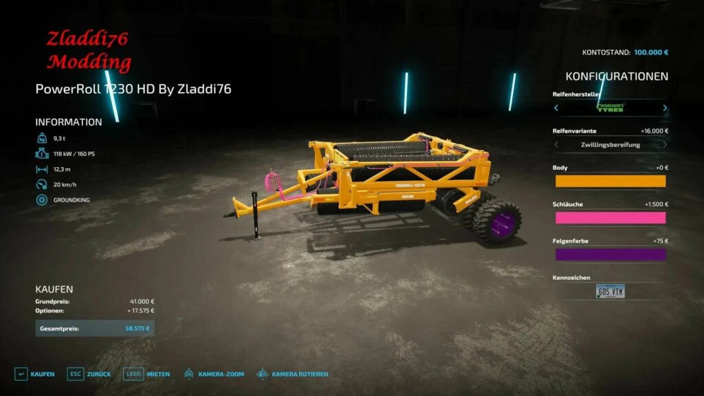FS22 Power Roll 1230 HD v1 (1) - Farming simulator 19 / 17 / 15 Mod