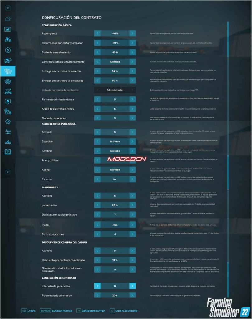 FS22 Better Contracts ESPANOL v1.2.8 (8) - Farming simulator 19 / 17 ...