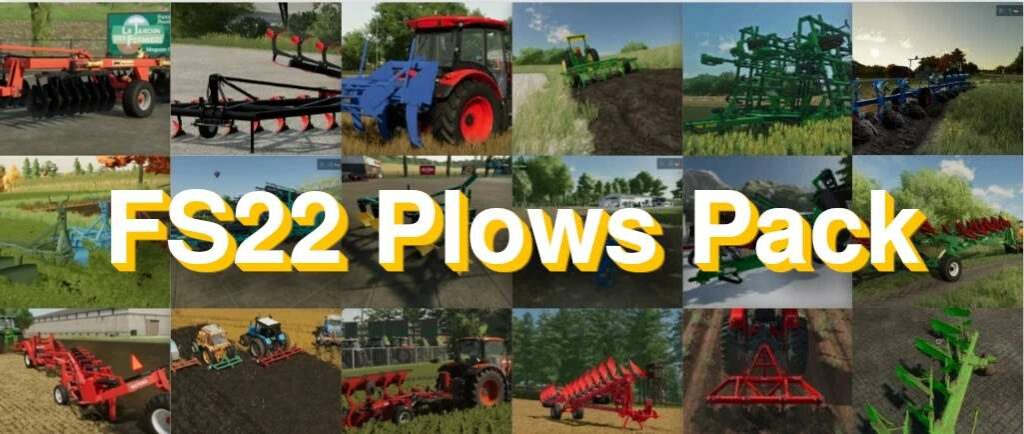 FS22 Plows Pack by Tanoss v1.0 - FS 22 Implements & Tools Mod Download