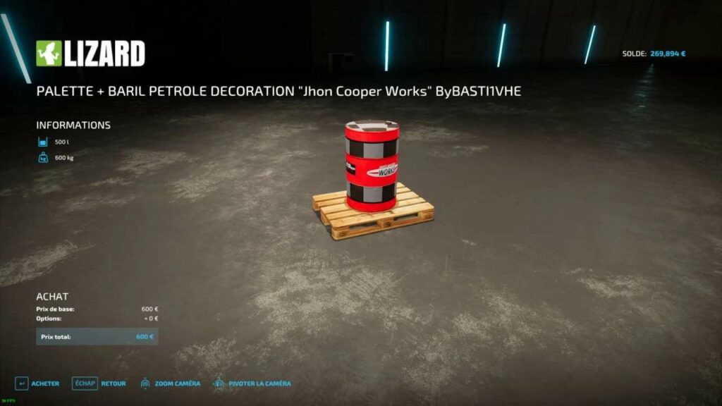 FS22 Decorative barrel (oil) v1.1 - FS 22 Objects Mod Download