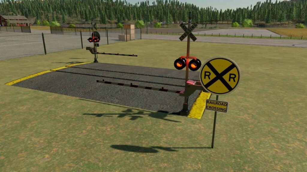 FS22 Rail Road Crossing v1 (2) - Farming simulator 19 / 17 / 15 Mod