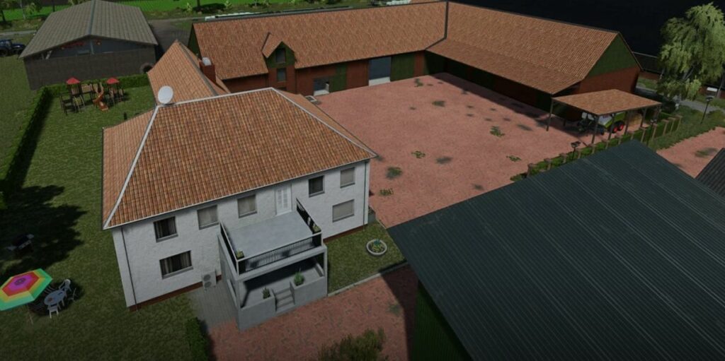 FS22 Three Sided Farm v1.0 - FS 22 Objects Mod Download