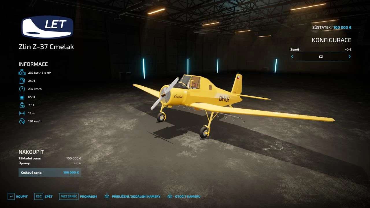 FS22 Zlín Z-37 Cmelak V1.0 - FS 22 Vehicles Mod Download