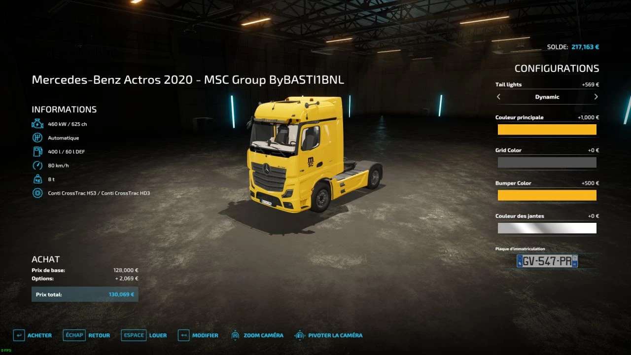 FS22 Mercedes Actros 2022 – MSC Group V1.0 - FS 22 Trucks Mod Download