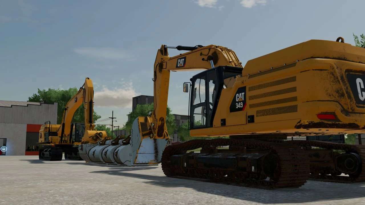 FS22 CAT 349 – 352 Next Gen Pack v1.0 - FS 22 Forklifts / Excavators Mod Download