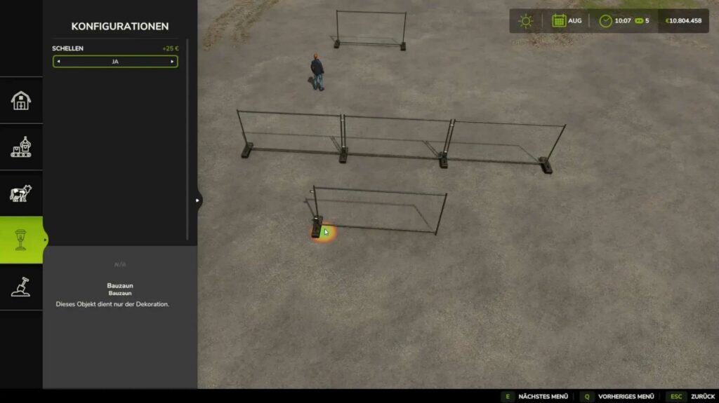 FS25 Construction Fence v1.0.0 (2) - Farming simulator 19 / 17 / 15 Mod