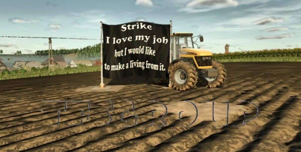 FS25 GREVES and STRIKE Posters v1.0.0.0 - FS 25 Objects Mod Download