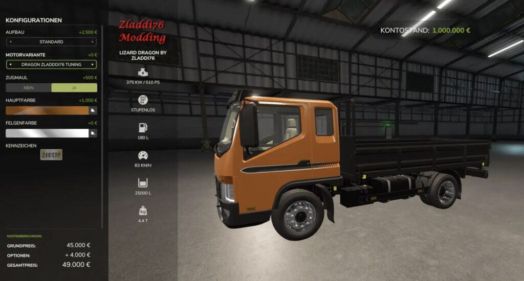 FS25 Lizard Dragon By Zladdi76 v1.0 - FS 25 Trucks Mod Download