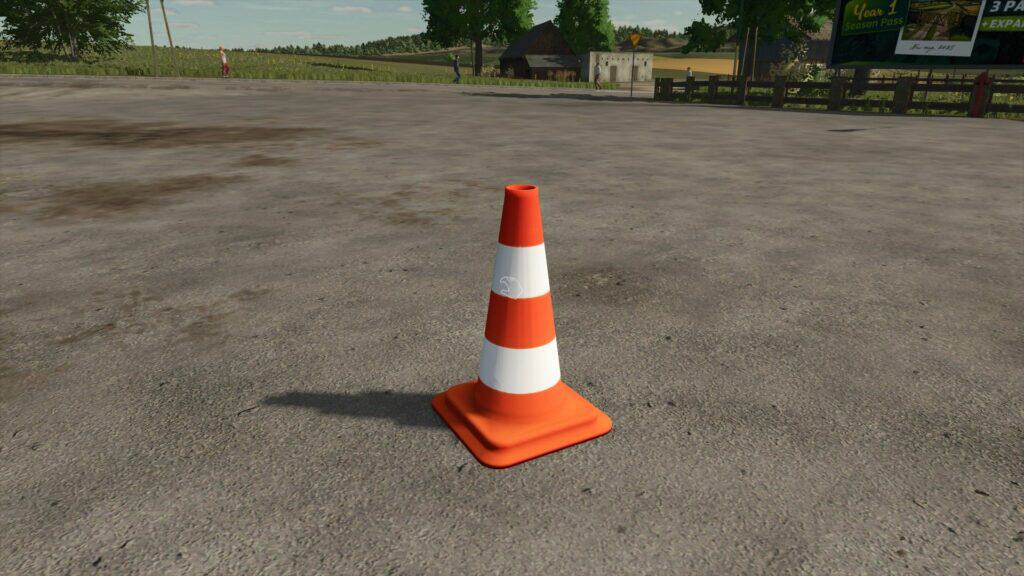 FS25 Movable traffic cone v1 (6) - Farming simulator 19 / 17 / 15 Mod