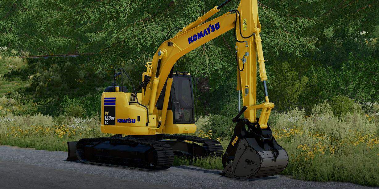 FS22 Komatsu PC138USLC-11 v1.0 - FS 22 Forklifts / Excavators Mod Download