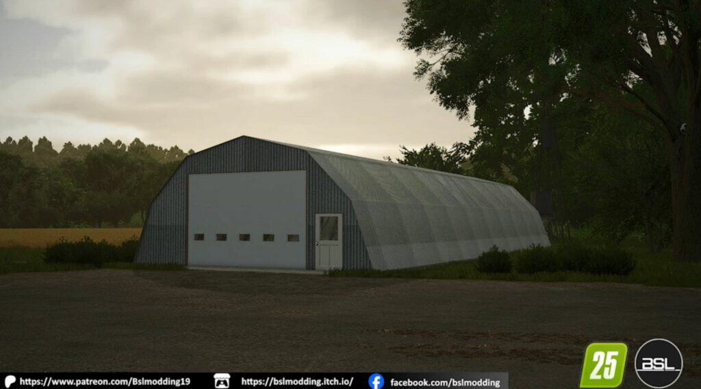FS25 40x100 shed v1.0 - FS 25 Buildings Mod Download