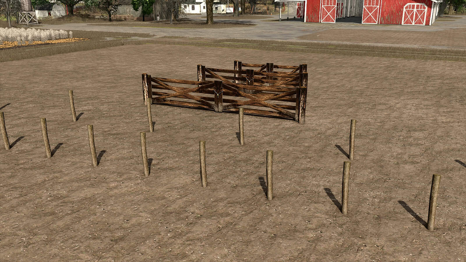 FS25 Barbed Wire Fence And Wooden Gate v1 (1) - Farming simulator 19 ...