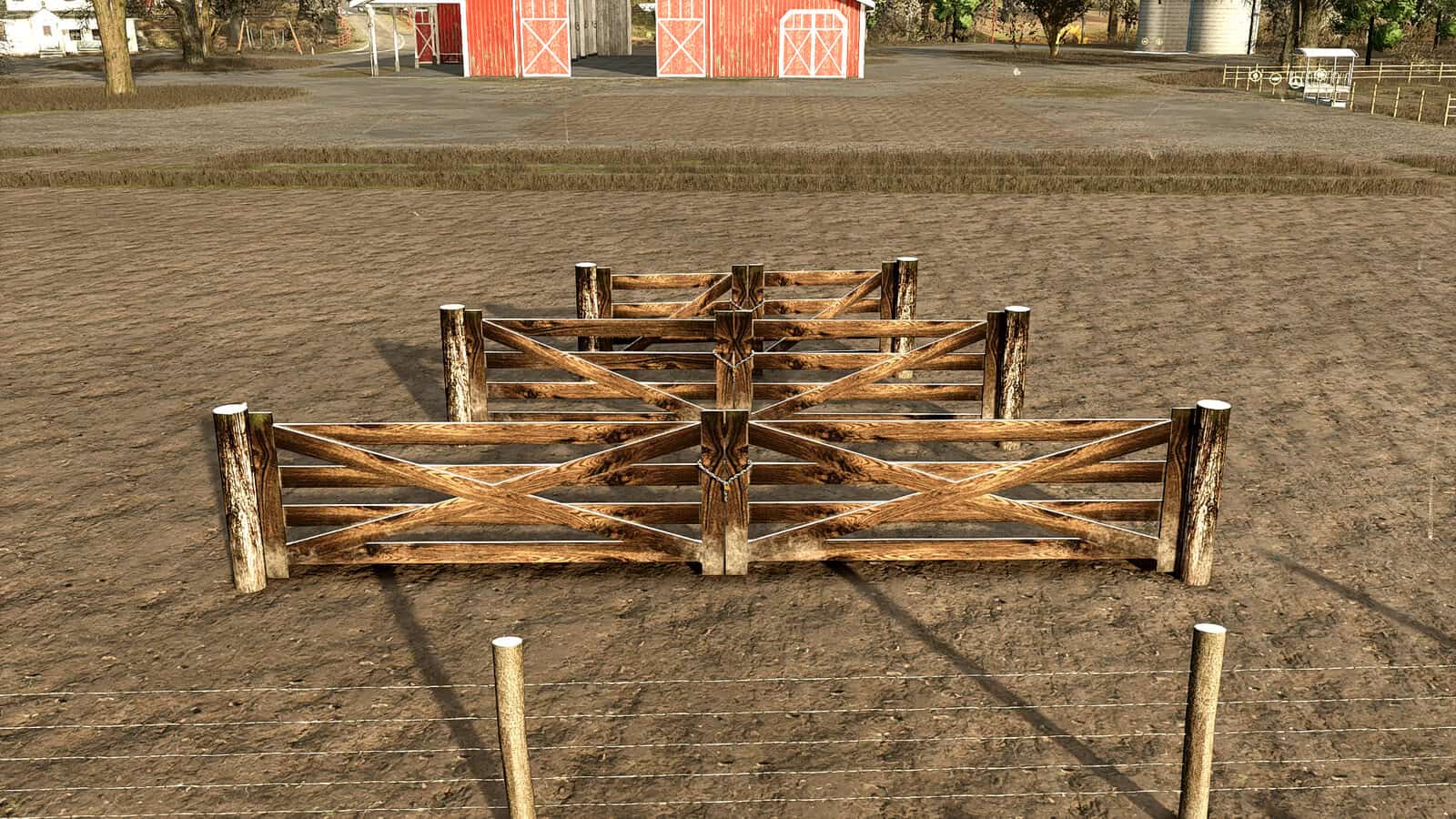 FS25 Barbed Wire Fence And Wooden Gate v1.0 - FS 25 Objects Mod Download