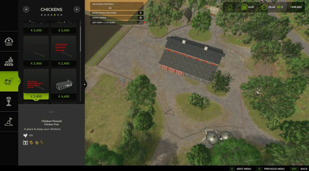 FS25 Chickens with fences v1 (8) - Farming simulator 19 / 17 / 15 Mod