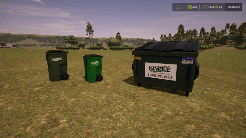 FS25 Kimble Trash Pack v1.0.0.0 - FS 25 Objects Mod Download