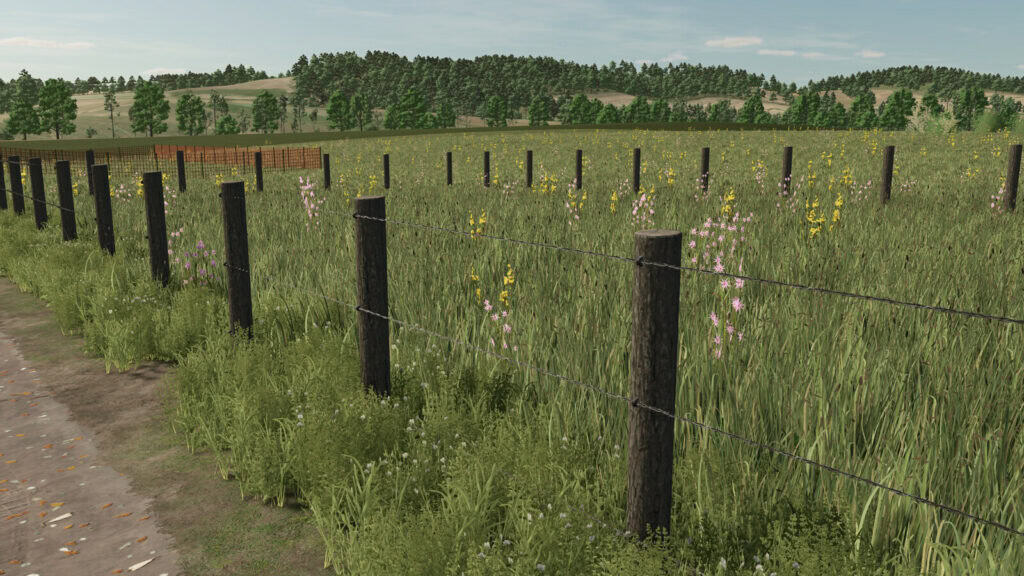 FS25 Meadow Fence v1 (4) - Farming simulator 19 / 17 / 15 Mod