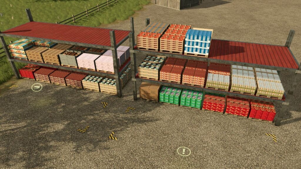 FS25 Pallet Shelf v1.0.0 (3) - Farming simulator 19 / 17 / 15 Mod
